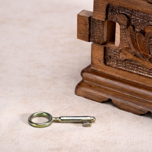 Hand Carved Flower Design Wooden Box With Secret Lock, Vintage Jewelry ...