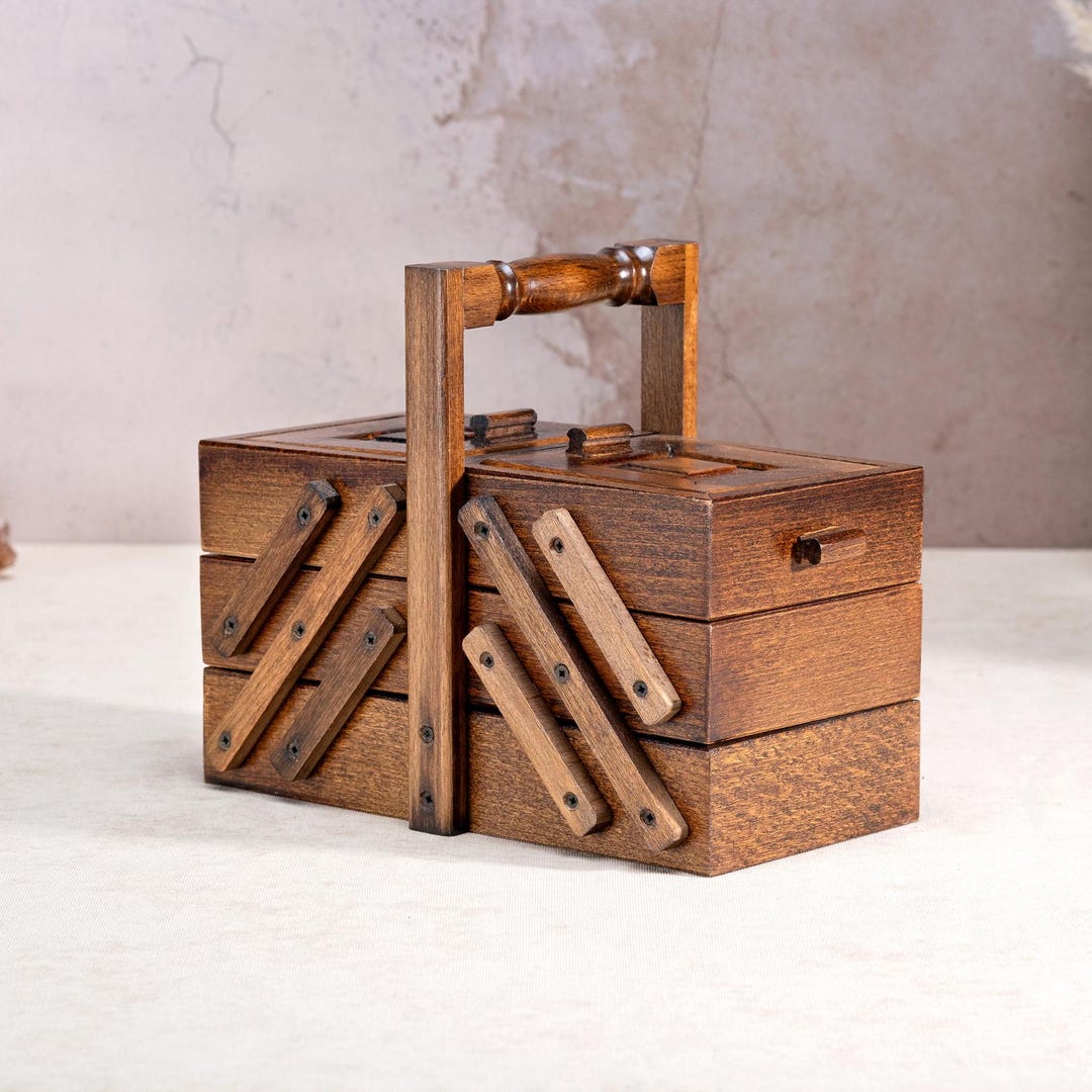 Handmade Wooden Tool Box - Durable Solid Wood Construction, Ideal Gift ...