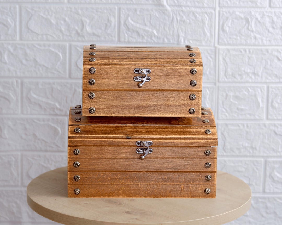 Rustic Pirate Treasure Box Set | Antique Wooden Decorative Storage Box ...
