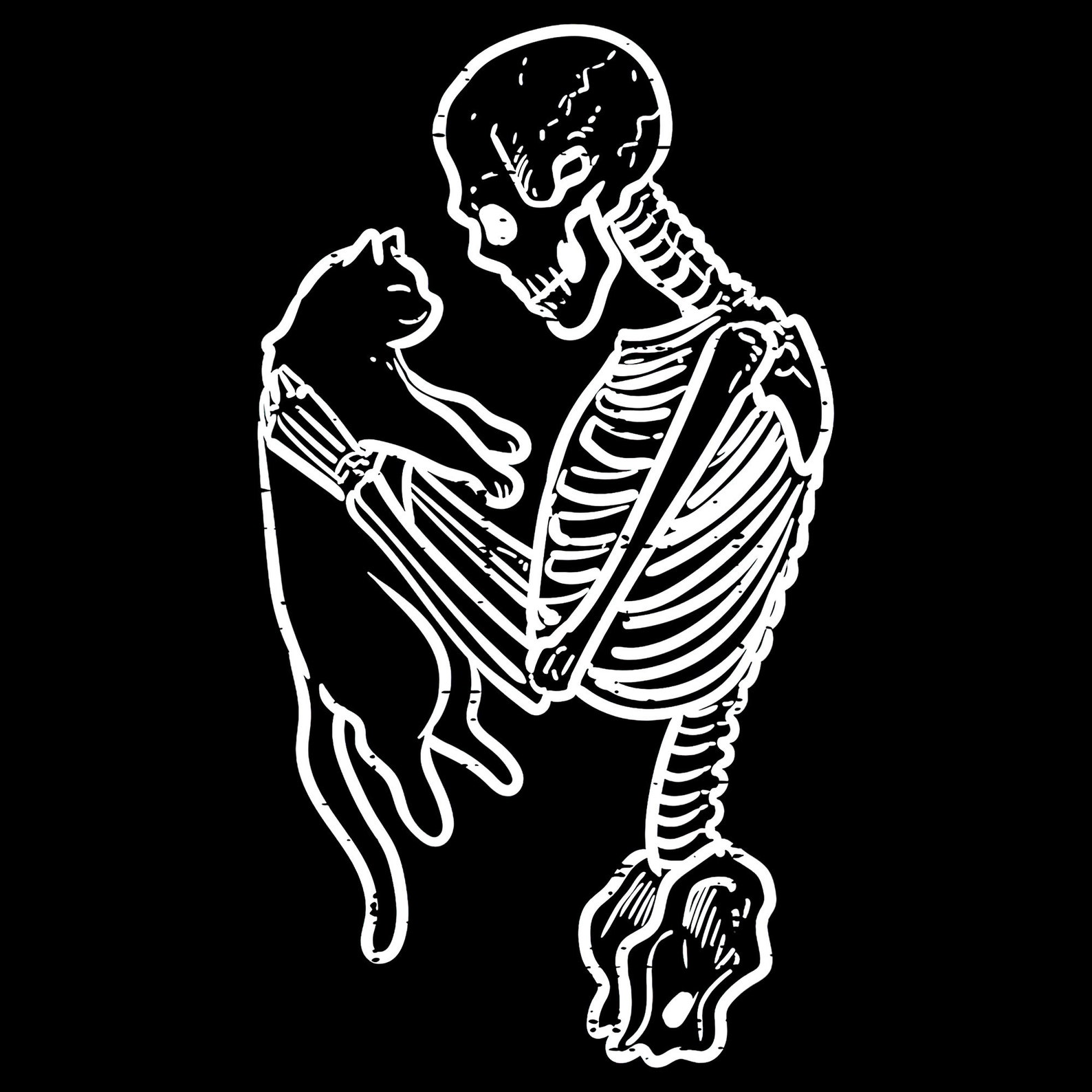 Skeleton Holding Cat Funny Halloween Png Digital Download - Etsy