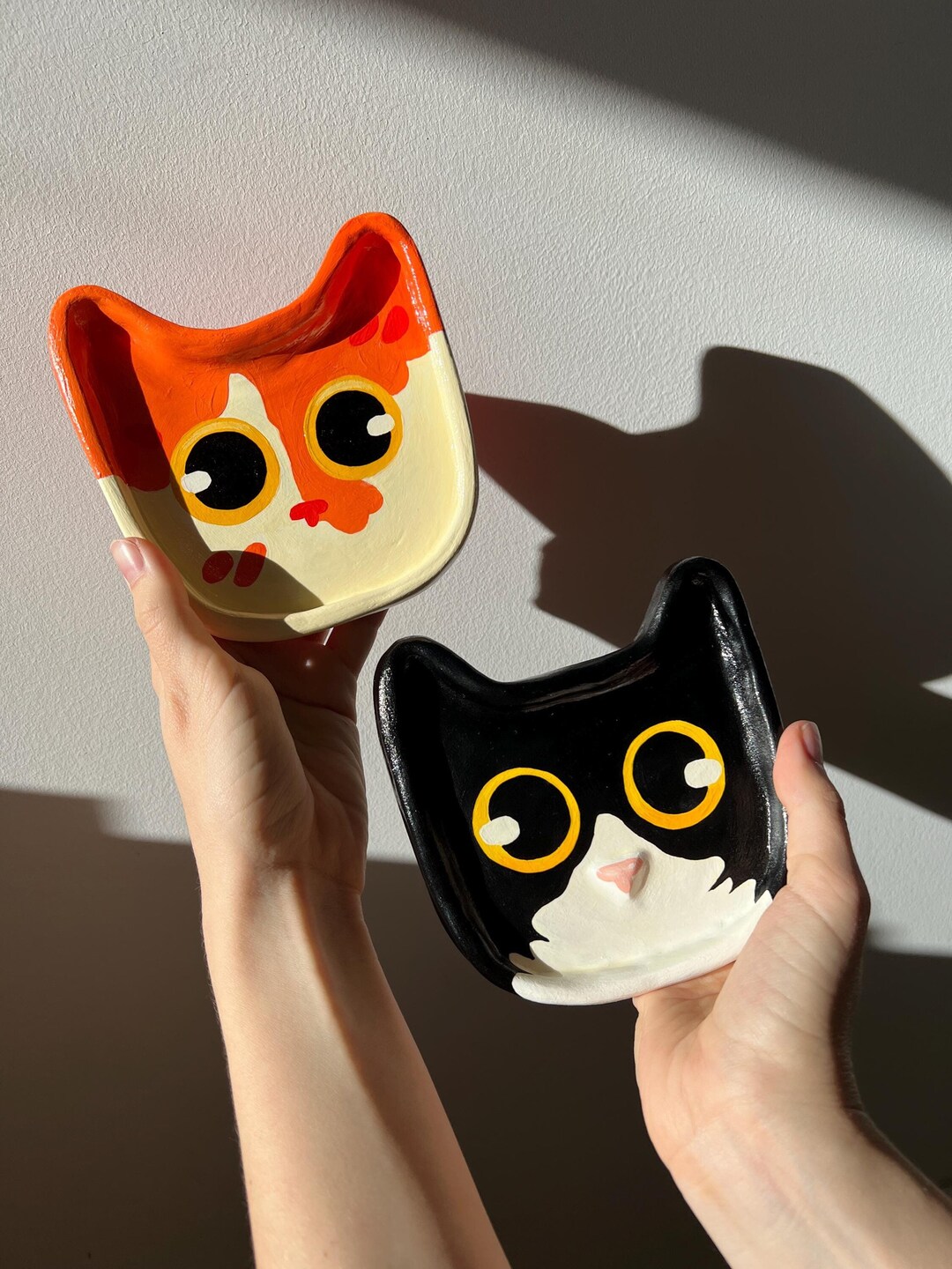 Ginger and Tuxedo Cat Trinket Dishes - Etsy
