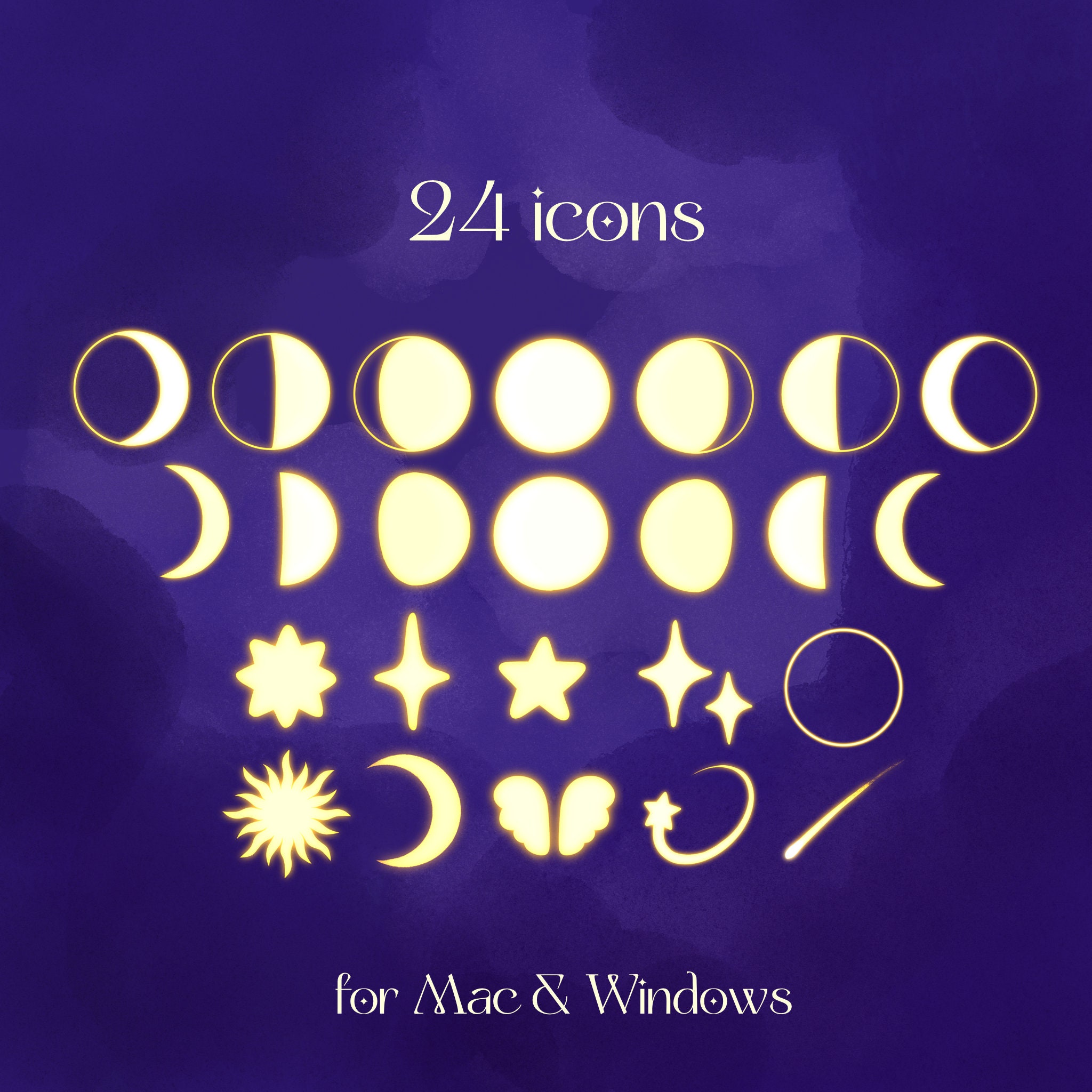 Celestial Desktop Wallpaper and Icon Set Downloadable - Etsy
