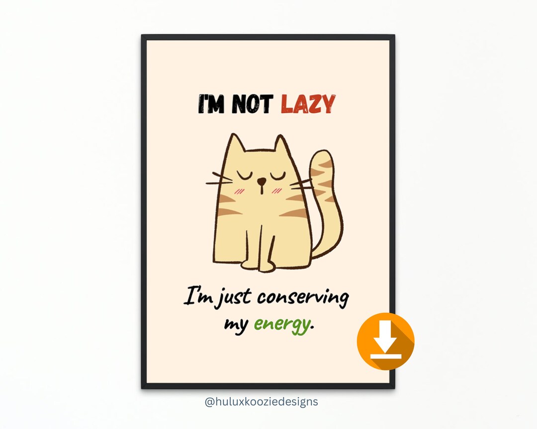 Dorm Funny Posters for Wall Cat Poster Digital Download Printable Cat ...