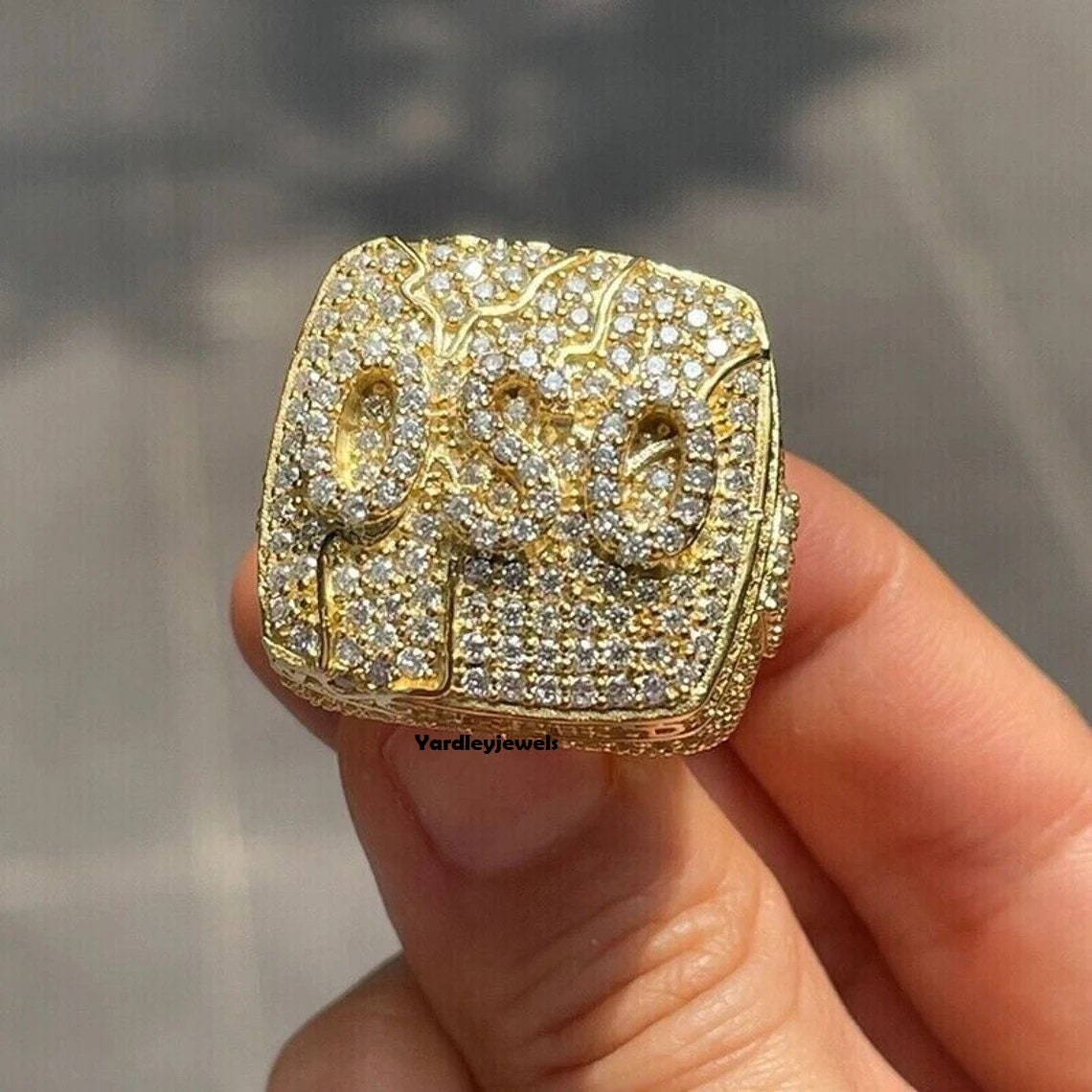 Men Iced Out Champion Ring,vvs Moissanite Diamond Custom Made Ring,925 ...