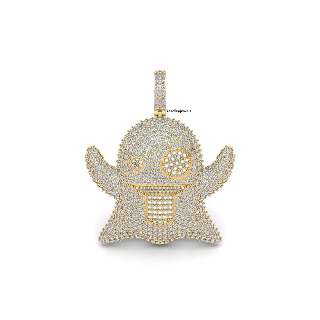 14K Gold Filled Ghost Charm, CZ Micro Pave Ghost Pendant, Halloween ...