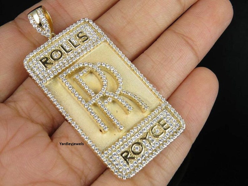 Moissanite Round Cut Initial Letter RR Pendant,gold Plated Silver ...