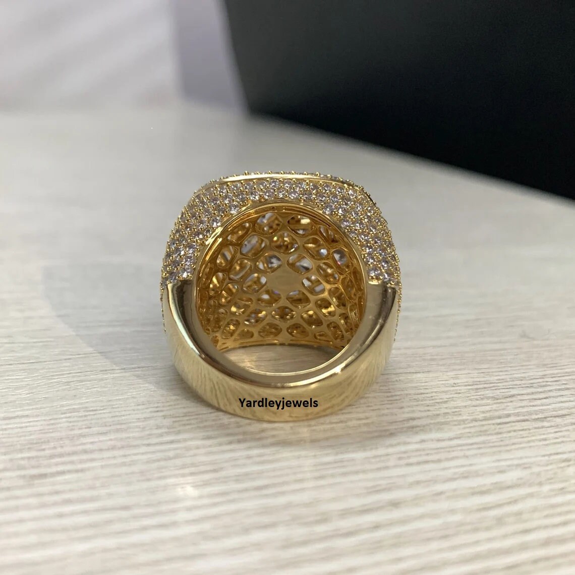 Hip Hop Ring for Men Iced Out Ring Diamond Ring for Him Solid Gold Ring ...