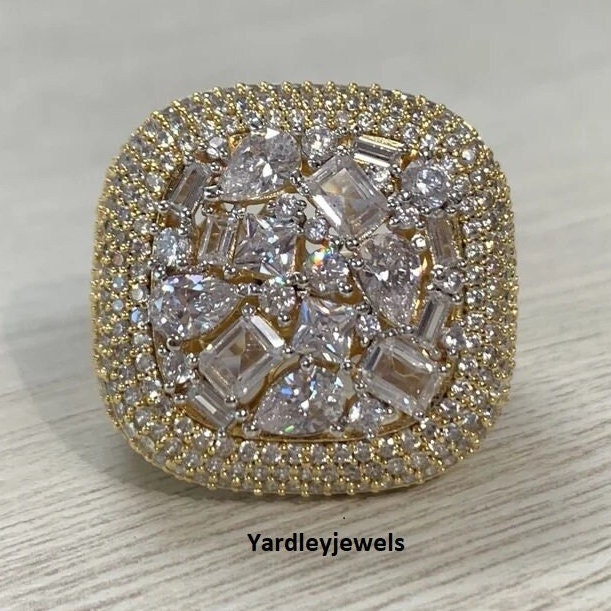 Hip Hop Ring for Men Iced Out Ring Diamond Ring for Him Solid Gold Ring ...