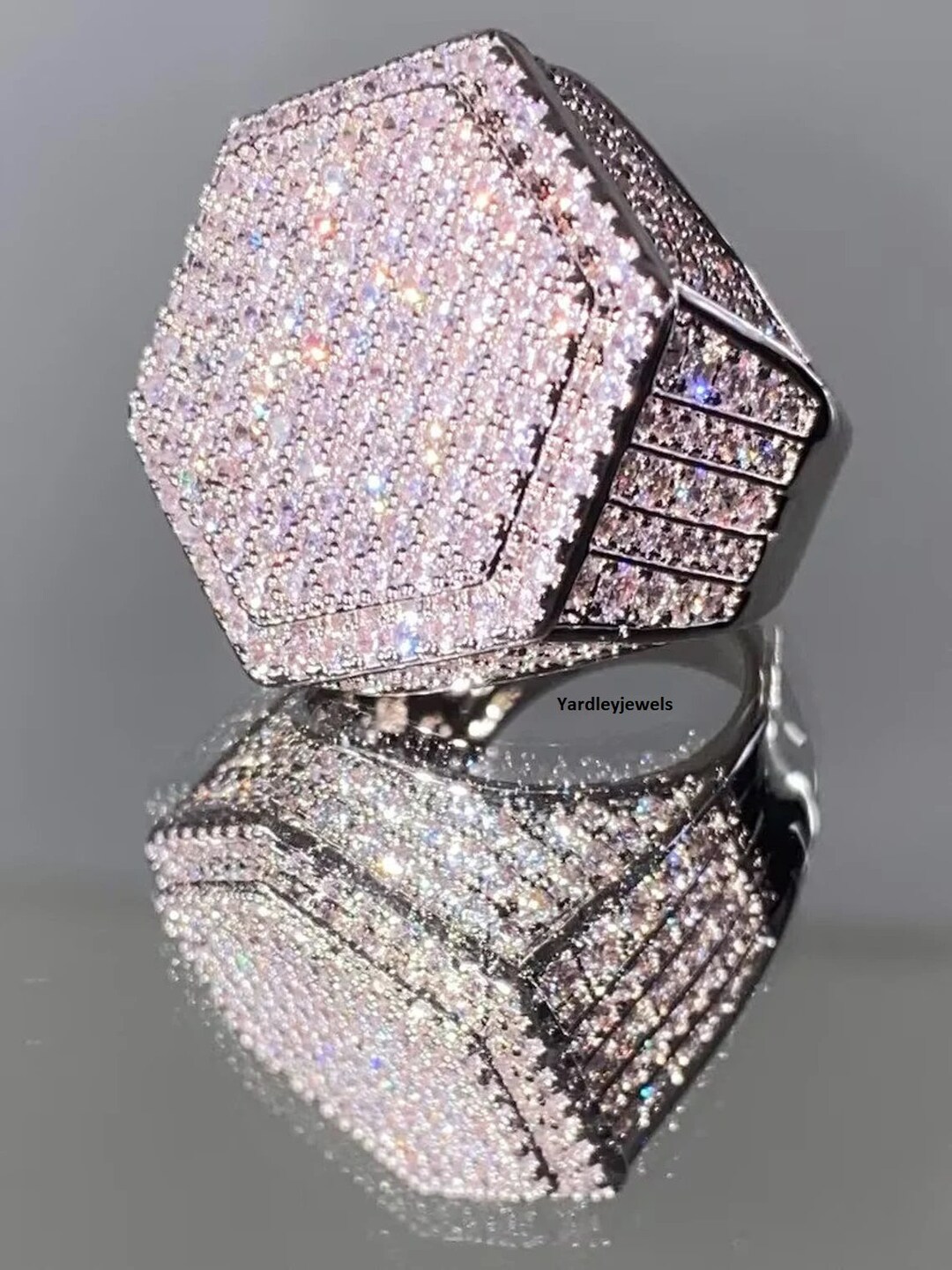 Ice Out Personalized Ring for Men,statement Ring,men Ice Out Rapper ...