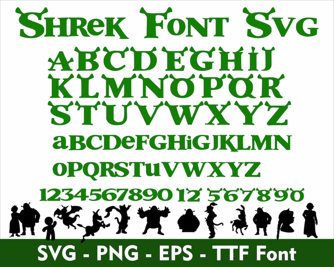 Shrek Svg Shrek Font TTF Svg Clipart for Cricut Shrek - Etsy Canada