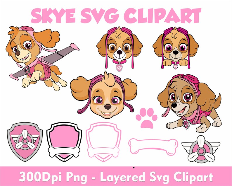 Paw Skye Font Svg Paw Patrol Font Skye Paw Logo Clipart Svg - Etsy UK