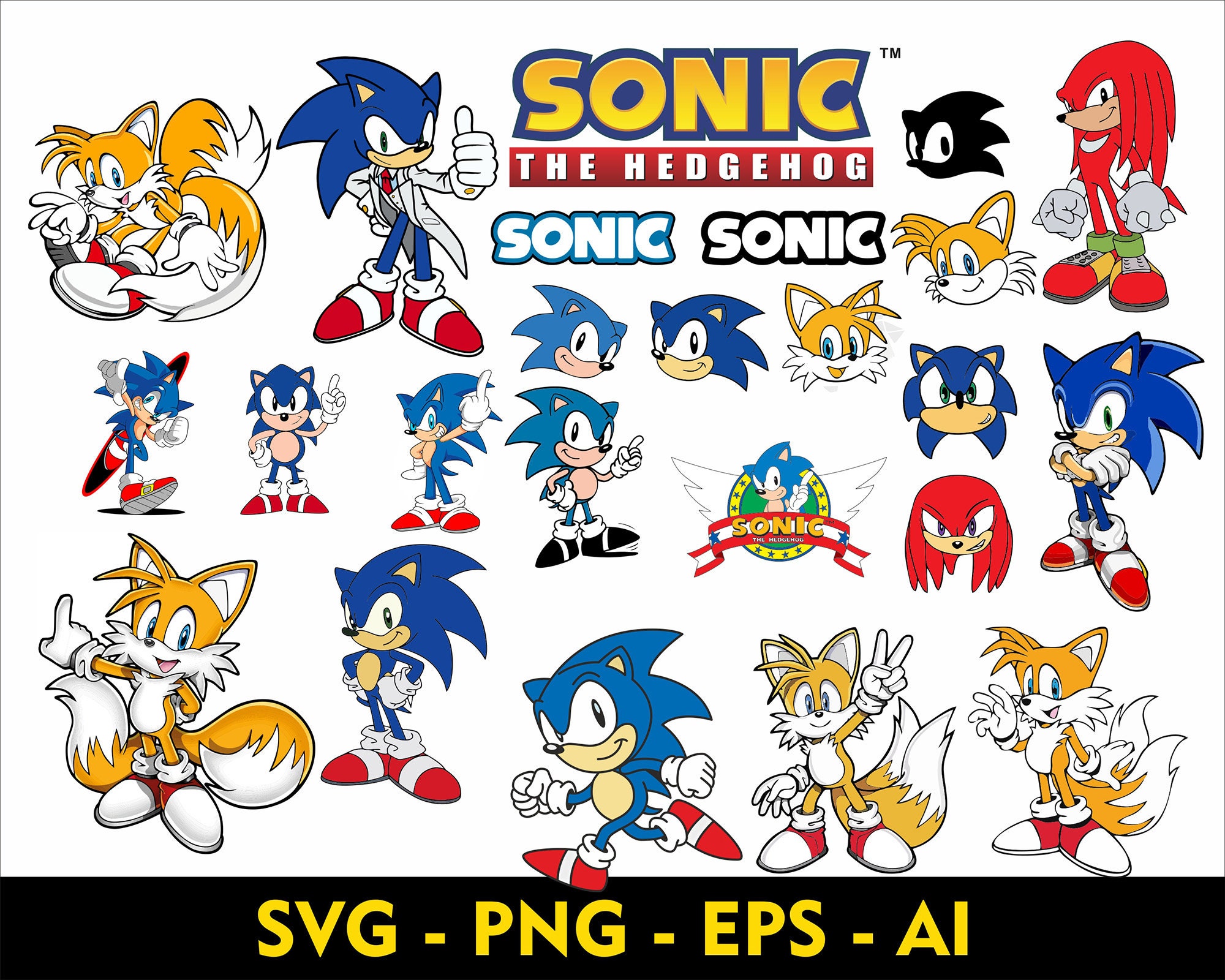Cartoon Sonic SVG Sonic Clipart Cartoon SO-NIC Svg Png Ai - Etsy