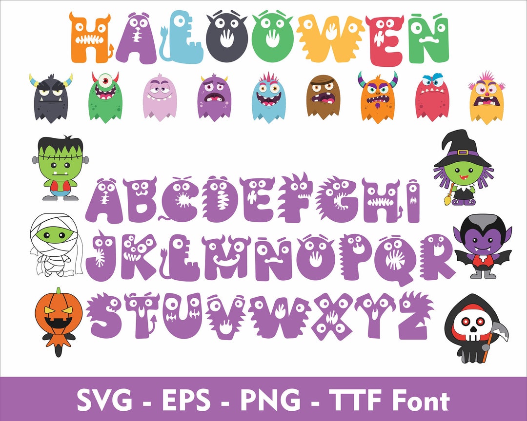 Hallowen Monster Font Svg Hallowen Font Cute Monster Font Svg - Etsy