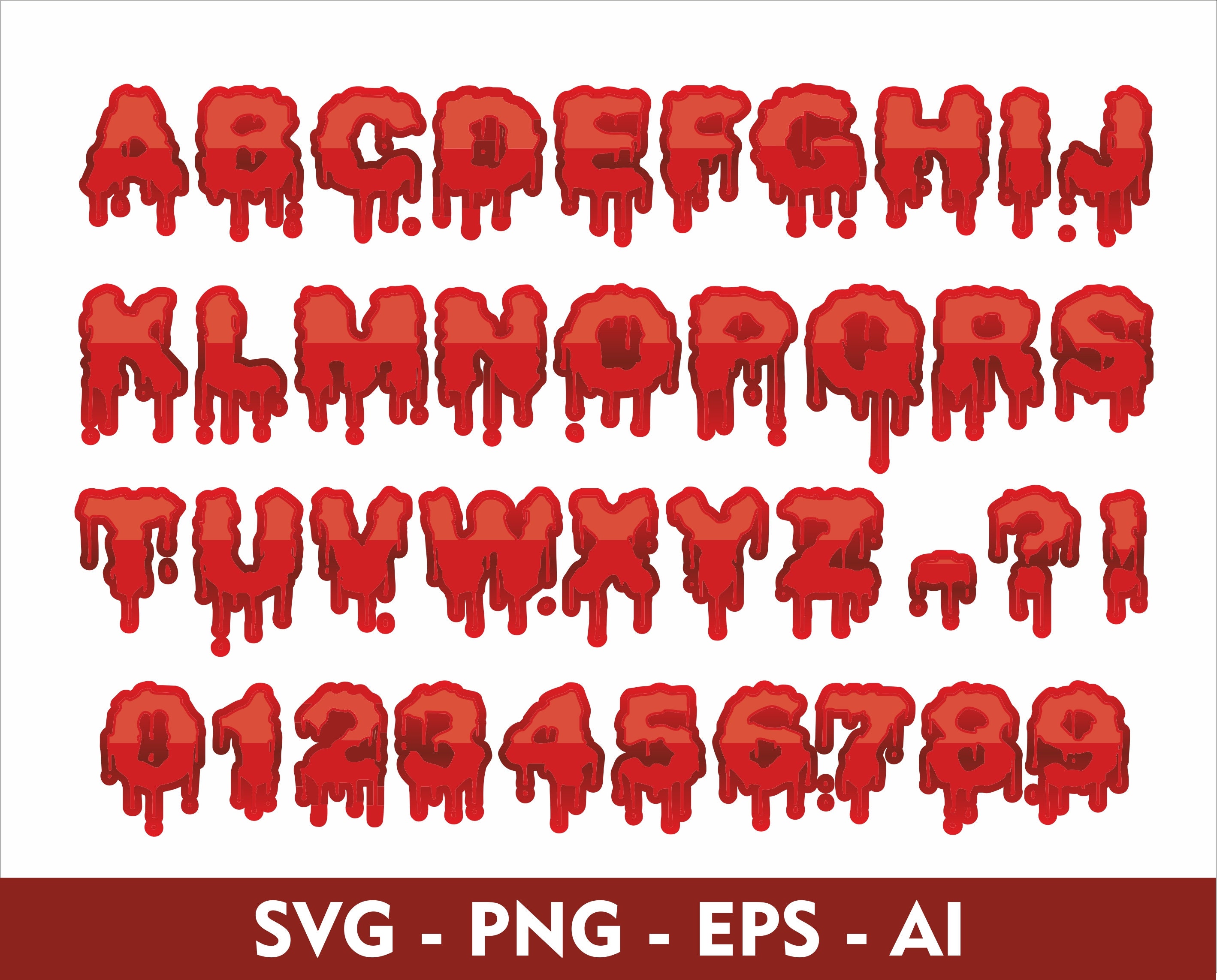 Blood Alphabet SVG Halloween Font Blood Letters Blood Svg - Etsy