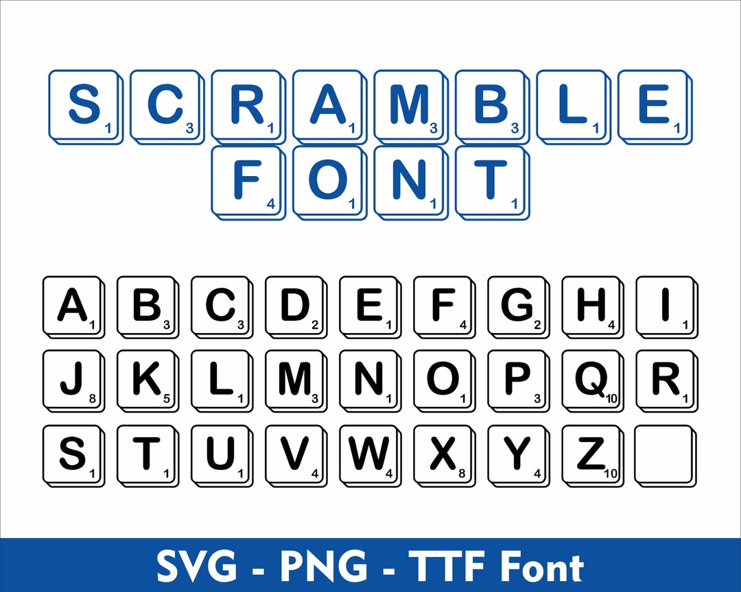 Scramble Font Svg Scrabble Svg Letters Scramble TTF SVG - Etsy
