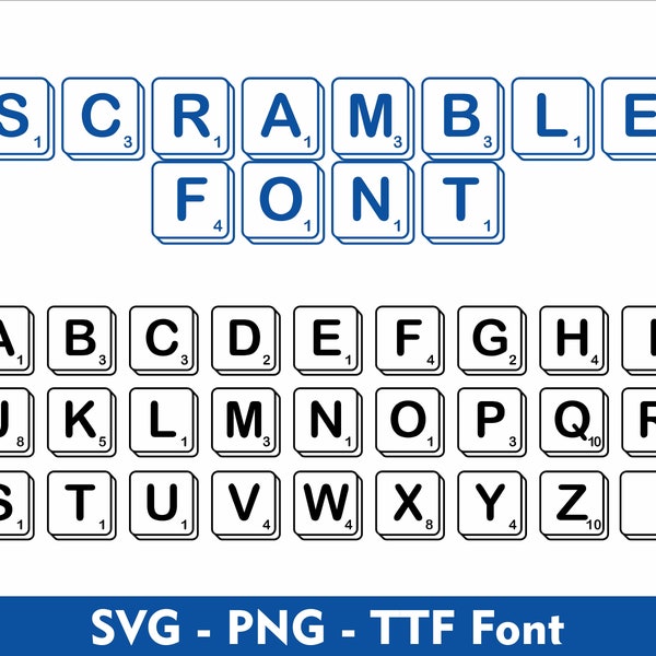 Scramble Font Svg - Etsy
