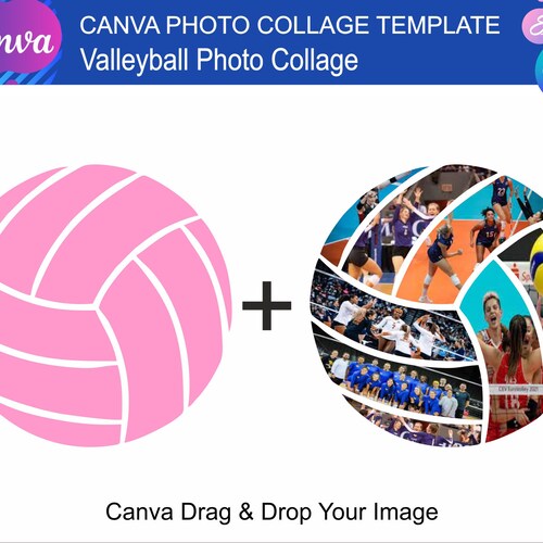 Volleyball Photo Collage Canva Frame Template Canva Design - Etsy
