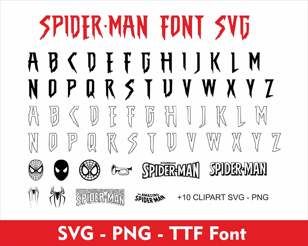 Buy Spiderman Font SVG Spider Font Svg Spider Clipart Svg Online in ...