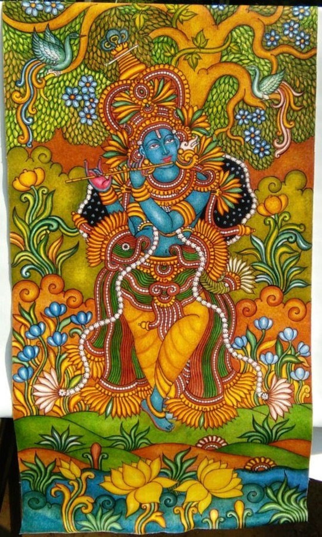 Kerala Mural Painting/ Krishna - Etsy UK