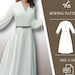 Dress Sewing Pattern Wrap V Neck Dress Evening Three Quarter - Etsy