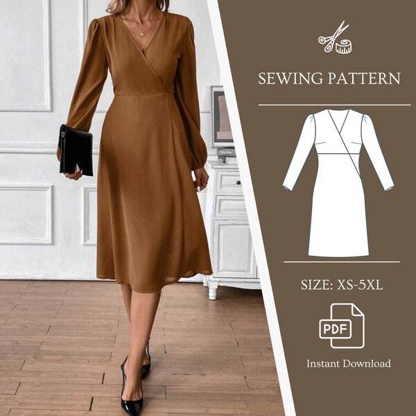 Wrap Dress Pattern - Etsy