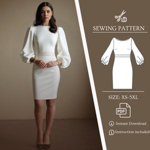 Formal Dress Sewing Pattern, Bridesmaid Dress Pattern PDF, Women Easy ...