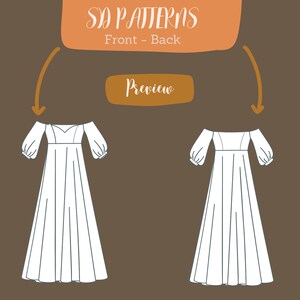 Bishop Sleeve off Shoulder Dress Sewing Pattern: Heart Beck, Lace ...