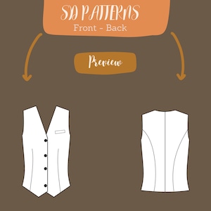 Women's Classic Vest Sewing Pattern – Fitted Buttoned Vest – DIY ...