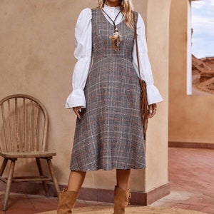 Sleeveless V-neck Sewing Pattern Dress, High Waist A-line Dress, PDF ...