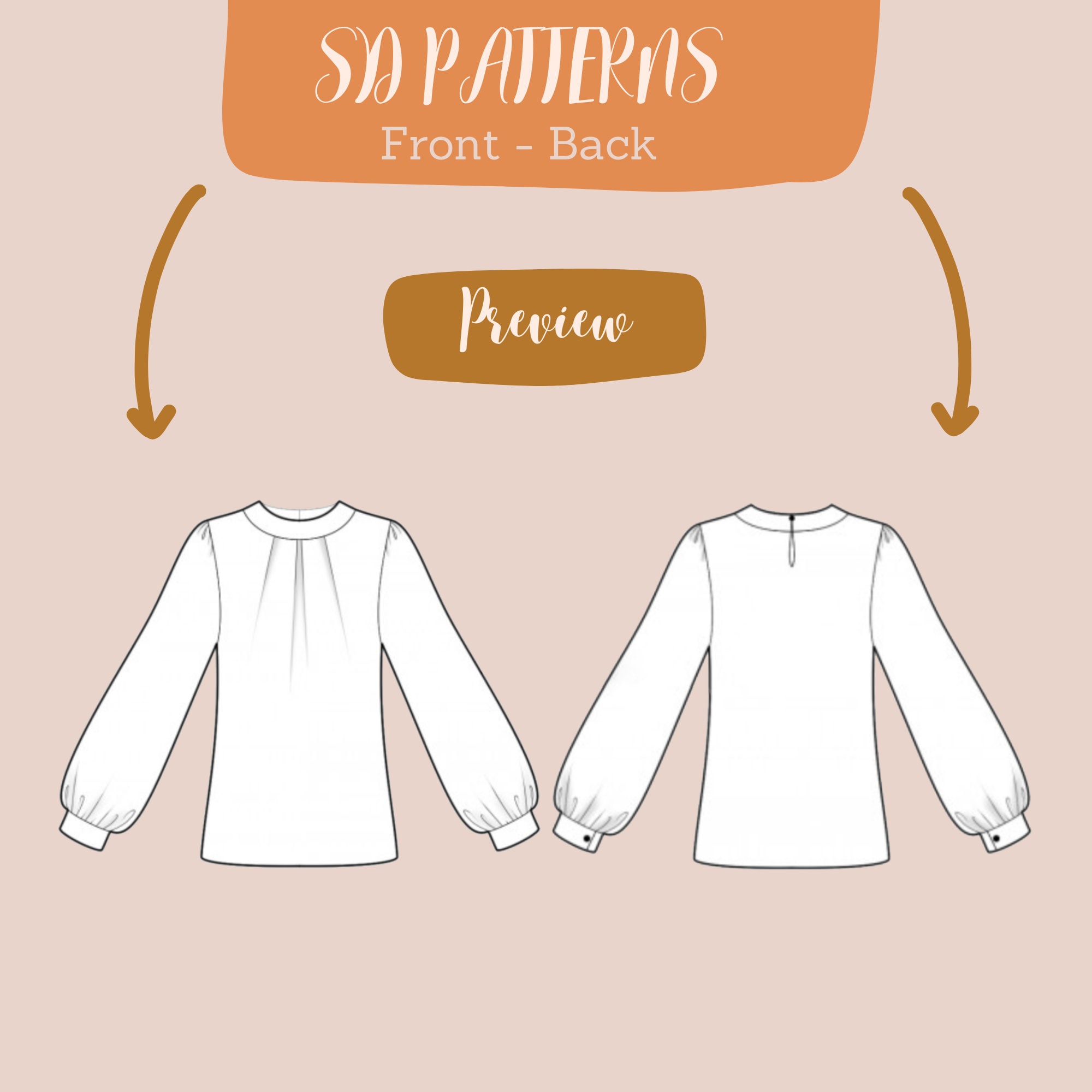 Ruffle Blouse PDF Sewing Pattern Long Sleeve T Shirt Women - Etsy Australia