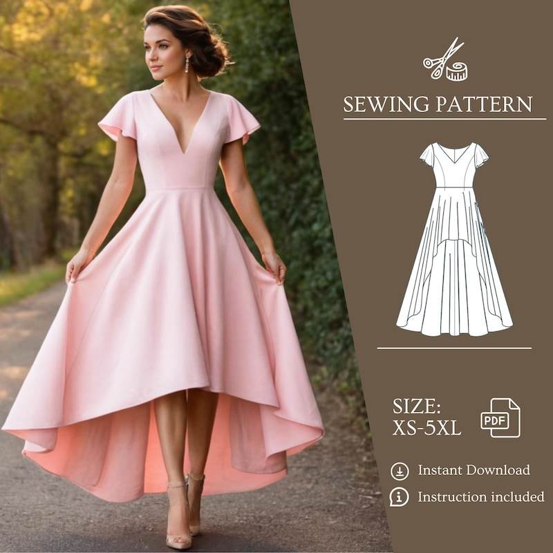 Pink High Low Prom Dress - Etsy