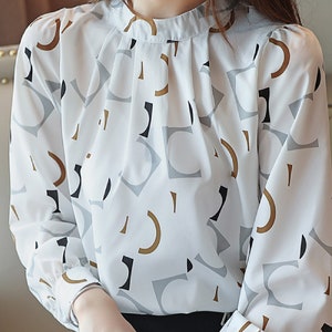 Ruffle Blouse PDF Sewing Pattern Long Sleeve T Shirt Women - Etsy