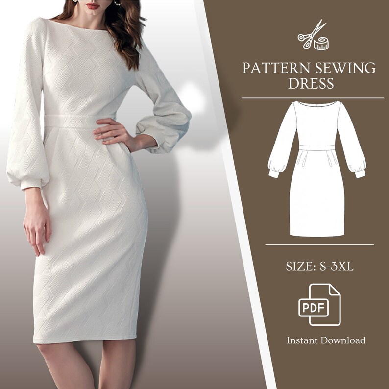 Formal Dress Sewing Pattern Bridesmaid Dress Pattern PDF - Etsy