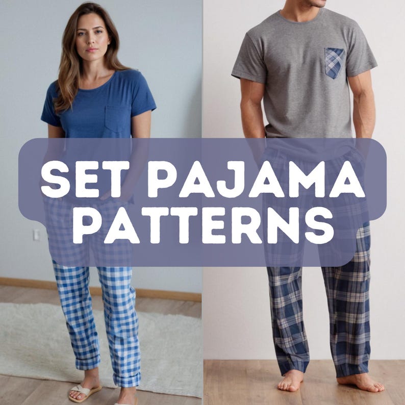 Pajama Set Pattern, Pdf Pattern Download, Pjs Sewing Pattern, Pj Sewing ...