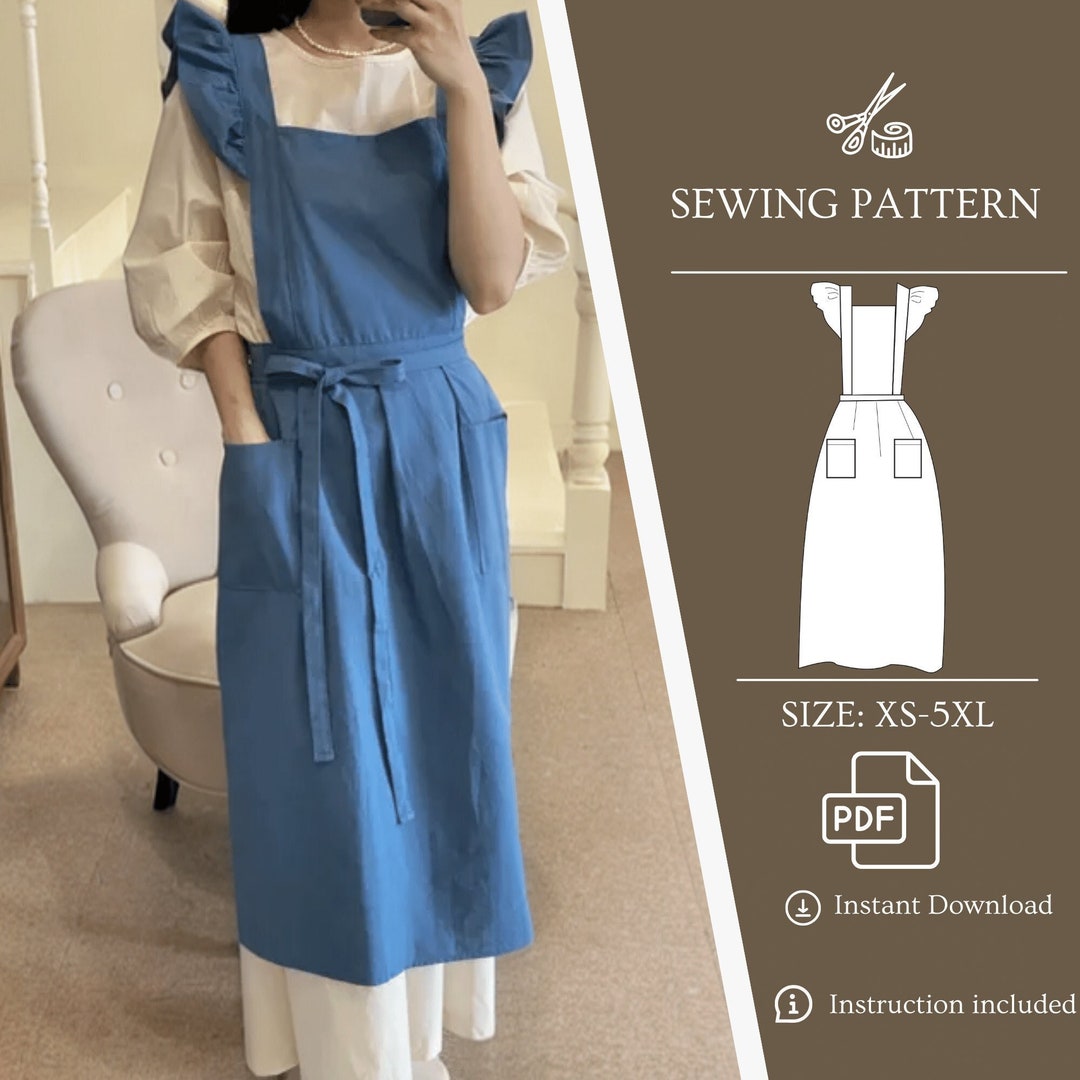Easy Apron Pattern, Retro Pinafore, PDF Download Apron Dress Pattern ...