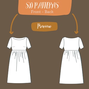 Set 2 Pattern - Mini and Maxi Sewing Dress, PDF Sewing Pattern, Pockets ...