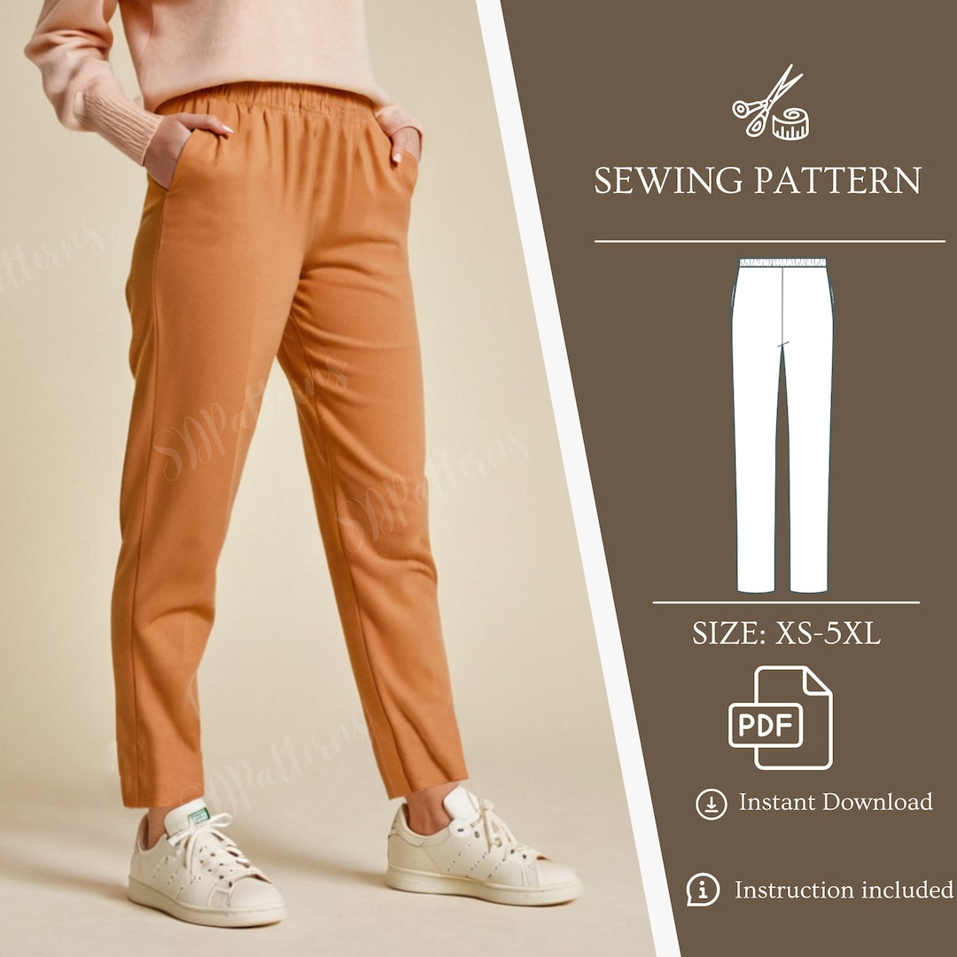 Women Pants Sewing Pattern Trousers Easy Sewing Pattern PDF Pants ...