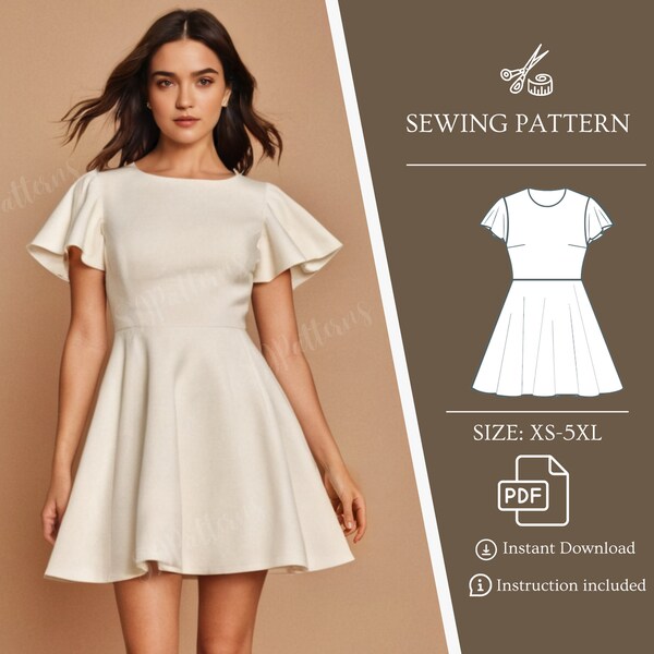 Short Dress Pattern - Etsy