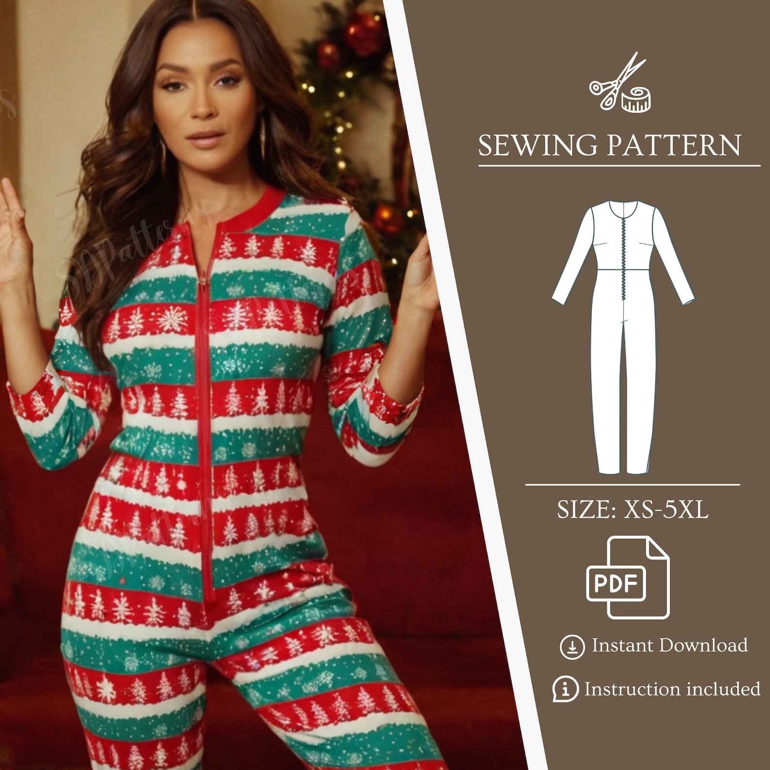 Bundle of Jumpsuits Patterns, Set Overalls Sewing Pattern, Women's ...