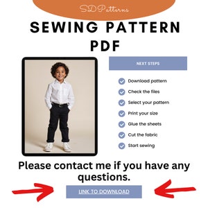 Boys Shirt Sewing Pattern Kids Classic Shirt Top Pattern Beginner ...