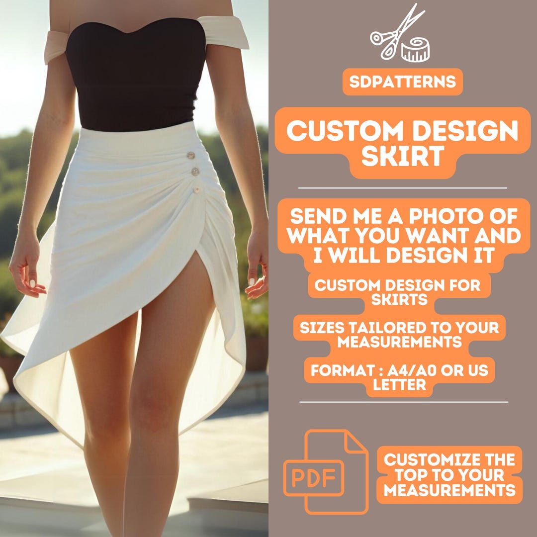 Custom Skirt Design Sewing Pattern Personalized Skirt Shorts Pattern ...