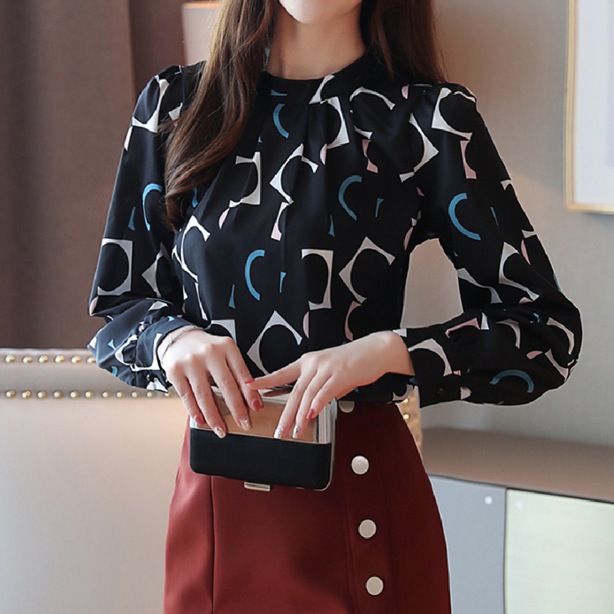 Ruffle Blouse PDF Sewing Pattern Long Sleeve T Shirt Women - Etsy Australia