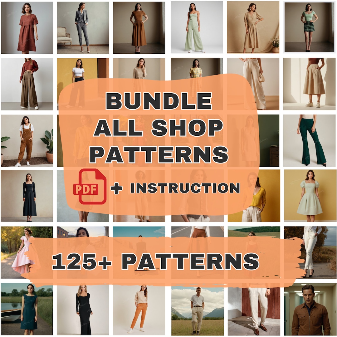 Whole Shop Bundle PDF Sewing Patterns, Jumpsuit Sewing Pattern, Wrap ...