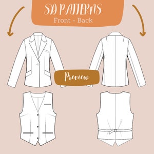 4 Bundle Sewing Pdf Pattern Blouse Pattern Vest Sewing - Etsy