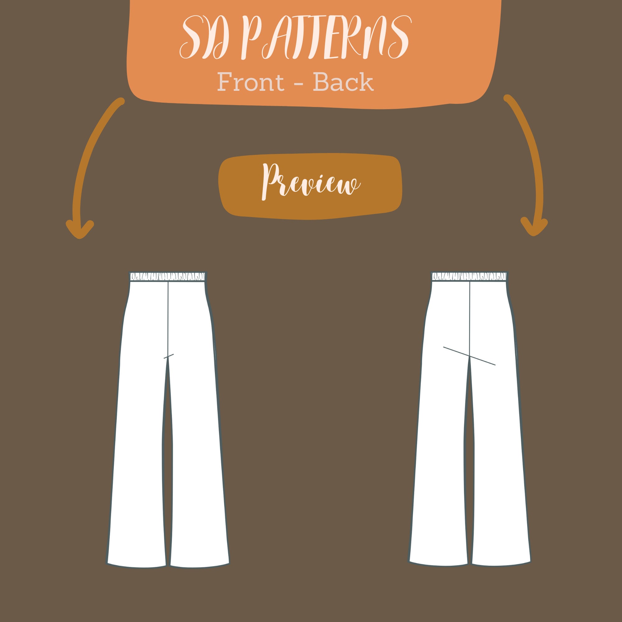 Palazzo Pants Sewing Pattern: Wide Leg, Elastic Waist (XS-5XL) (PDF ...