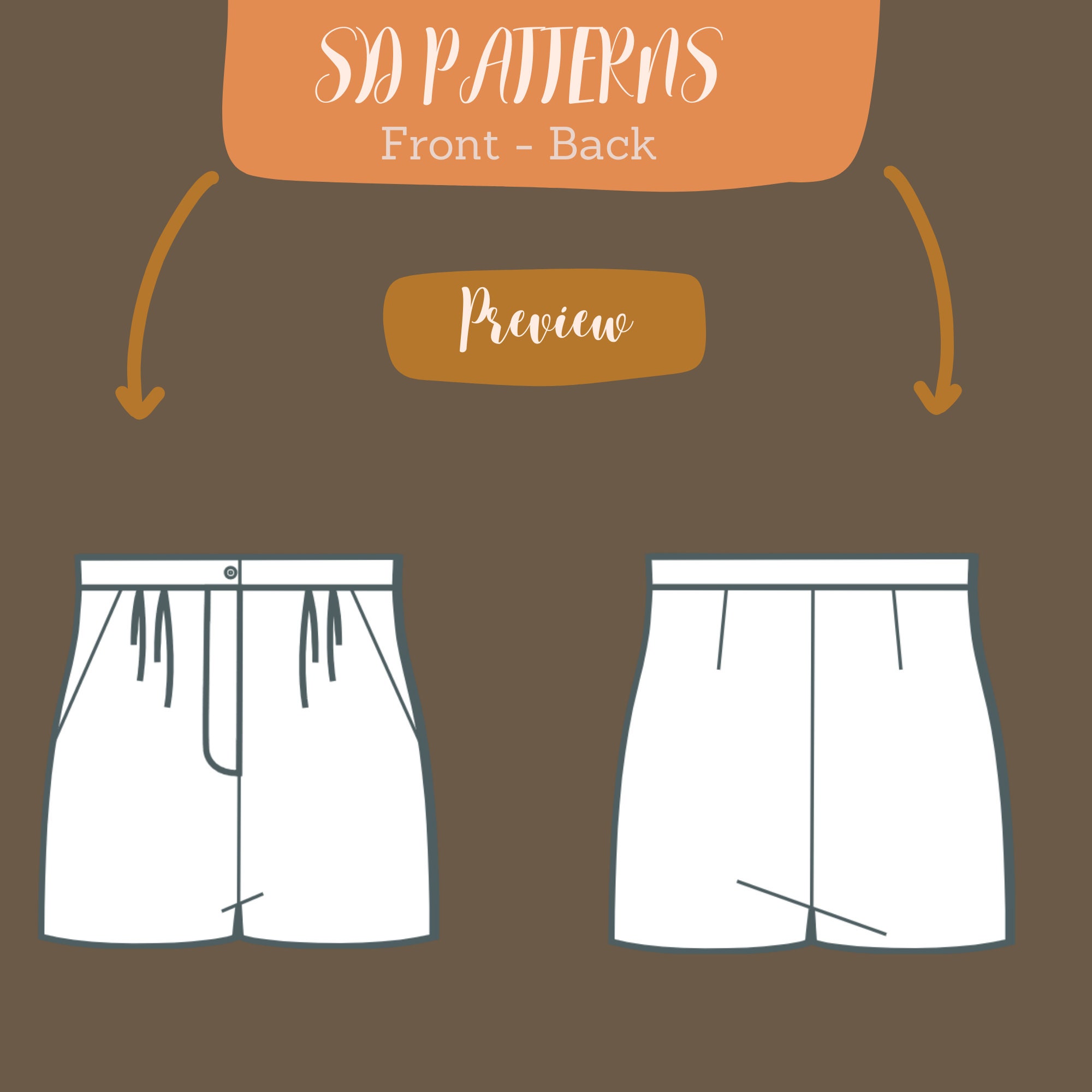 Shorts Sewing Pattern, Hight Waist Shorts , PDF Pattern, Pleated Short ...