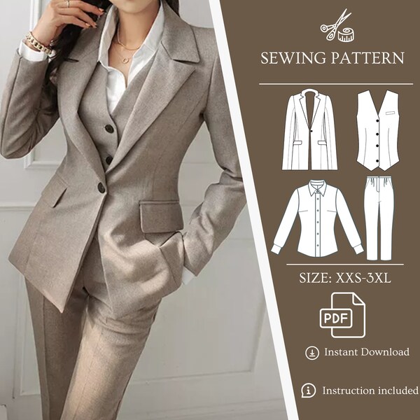 Womens Suit Pattern - Etsy