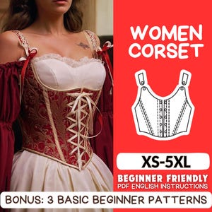 Romantic Cottagecore Corset | Front Lace Corset Pattern PDF | Corset ...