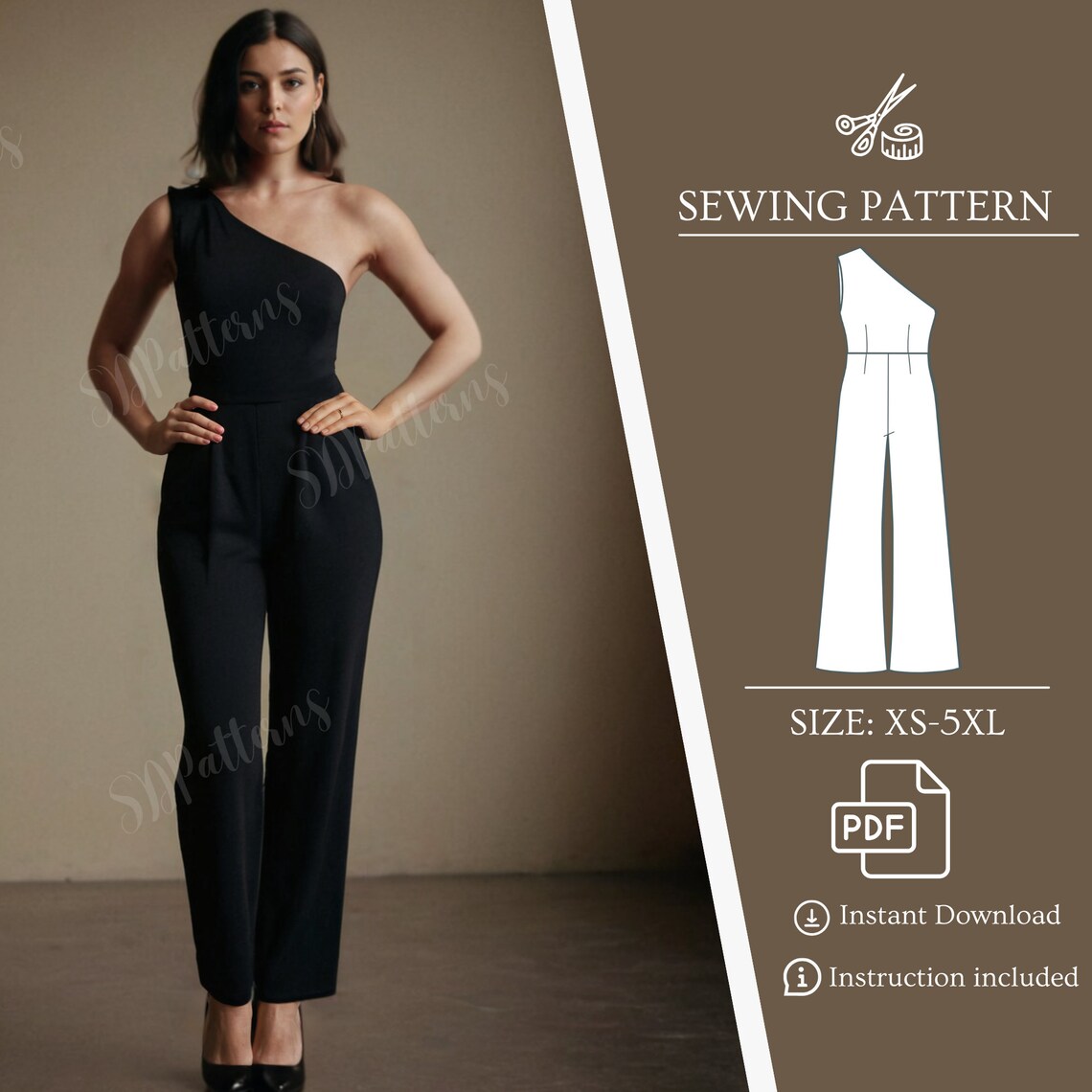 Bundle of Jumpsuits Patterns, Set Overalls Sewing Pattern, Women's ...