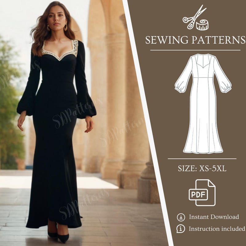 Evening Gown Pattern - Etsy